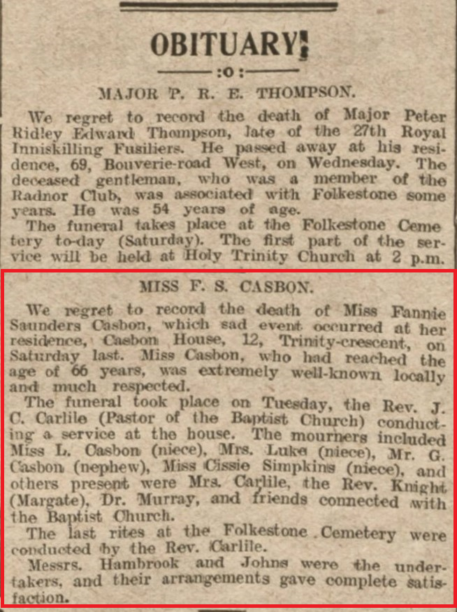 Two Women of Folkestone – Our Casbon Journey